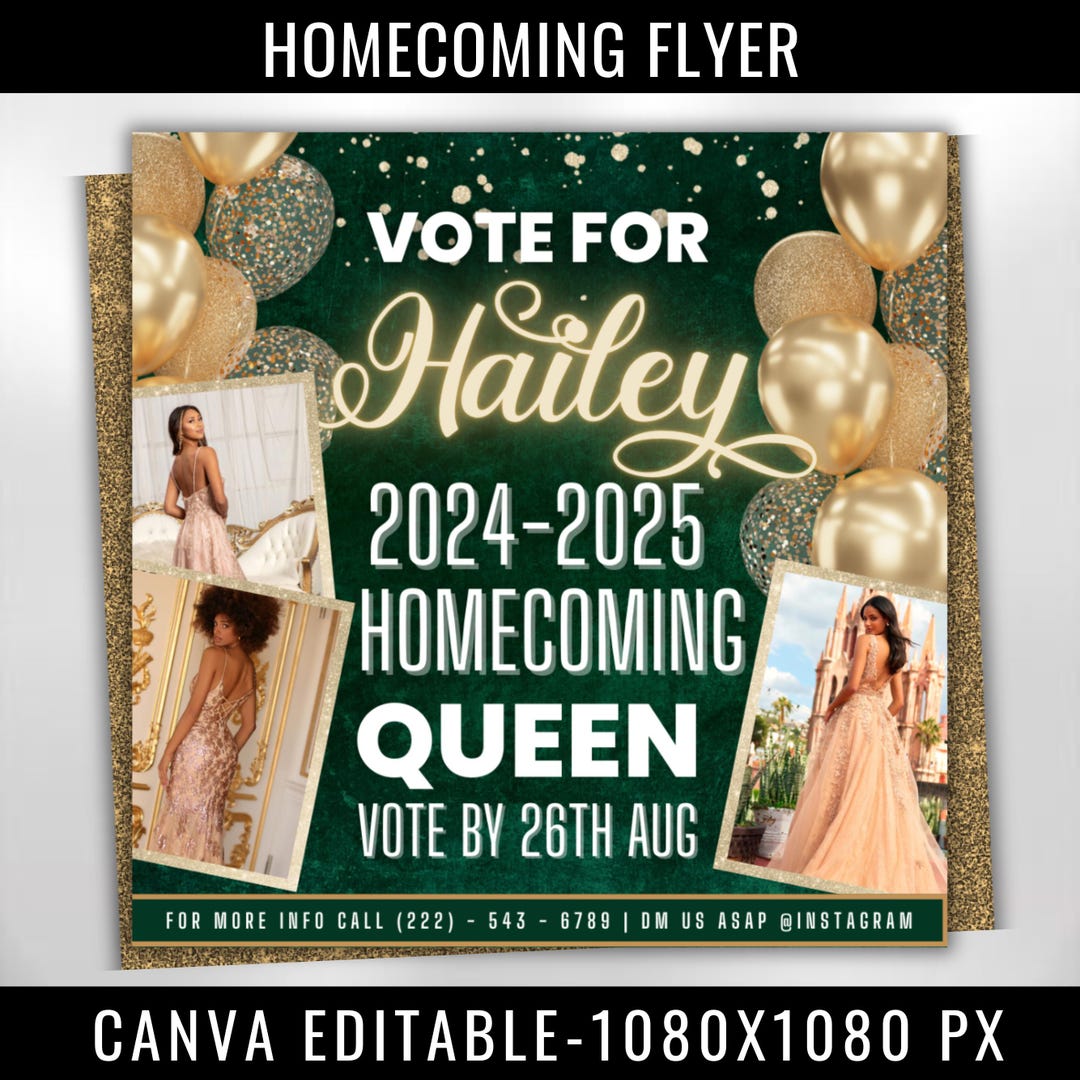 Homecoming Flyer, Vote Homecoming Queen Flyer, Campaign Flyer, Class ...