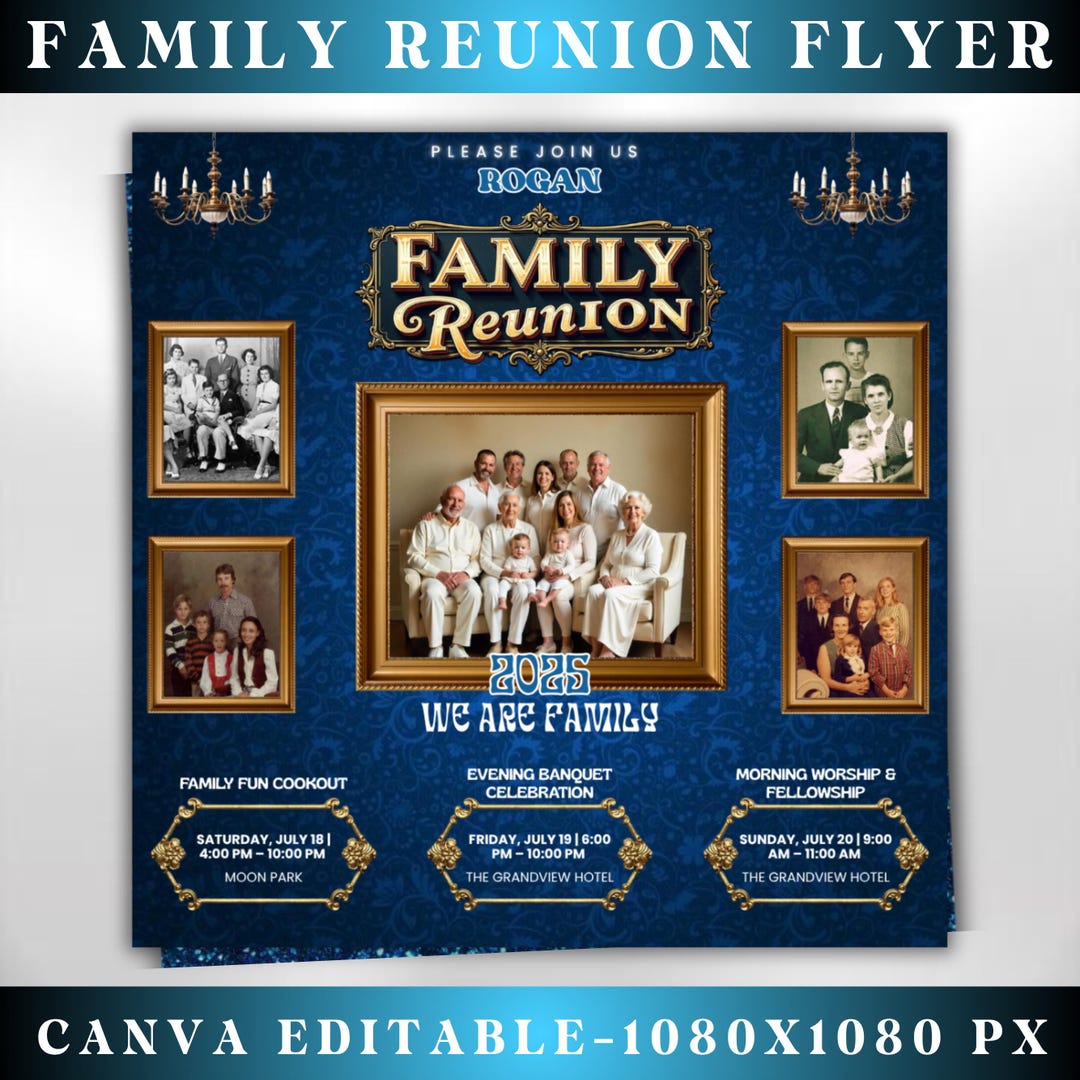 Family Reunion Flyer, Family Reunion Announcement Flyer, Editable ...