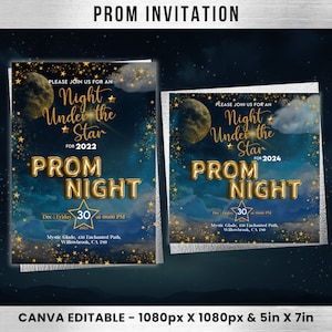 Prom Send Off, A Night Under the Stars Prom Flyer, School Dance Prom ...