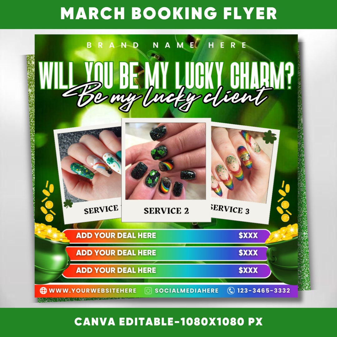 March Booking Flyer, March Flyer, March Books, St.patricks Day Flyer ...