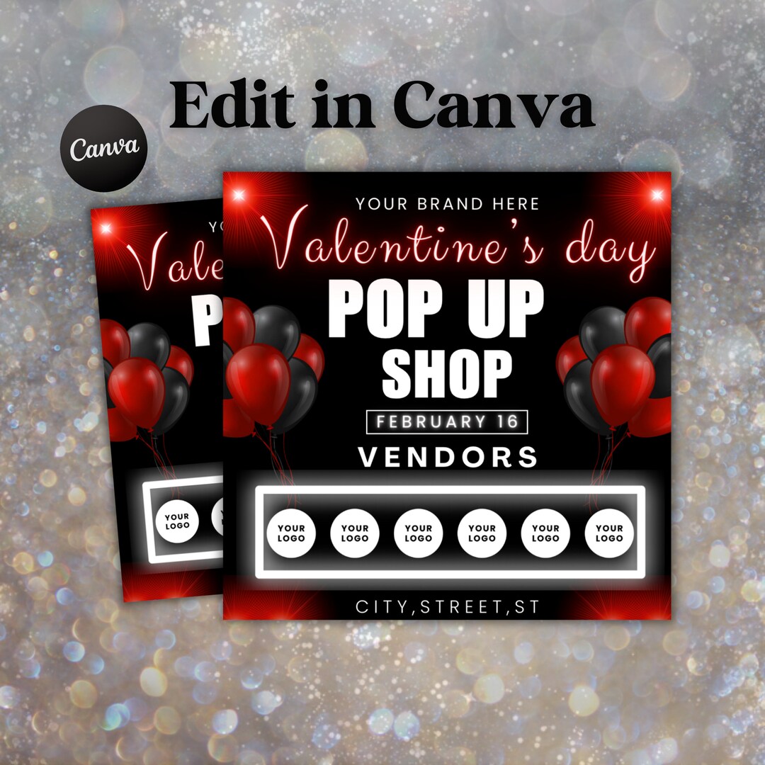 Valentine Pop up Shop Flyer, Valentine Event Flyer Template, Pop up ...
