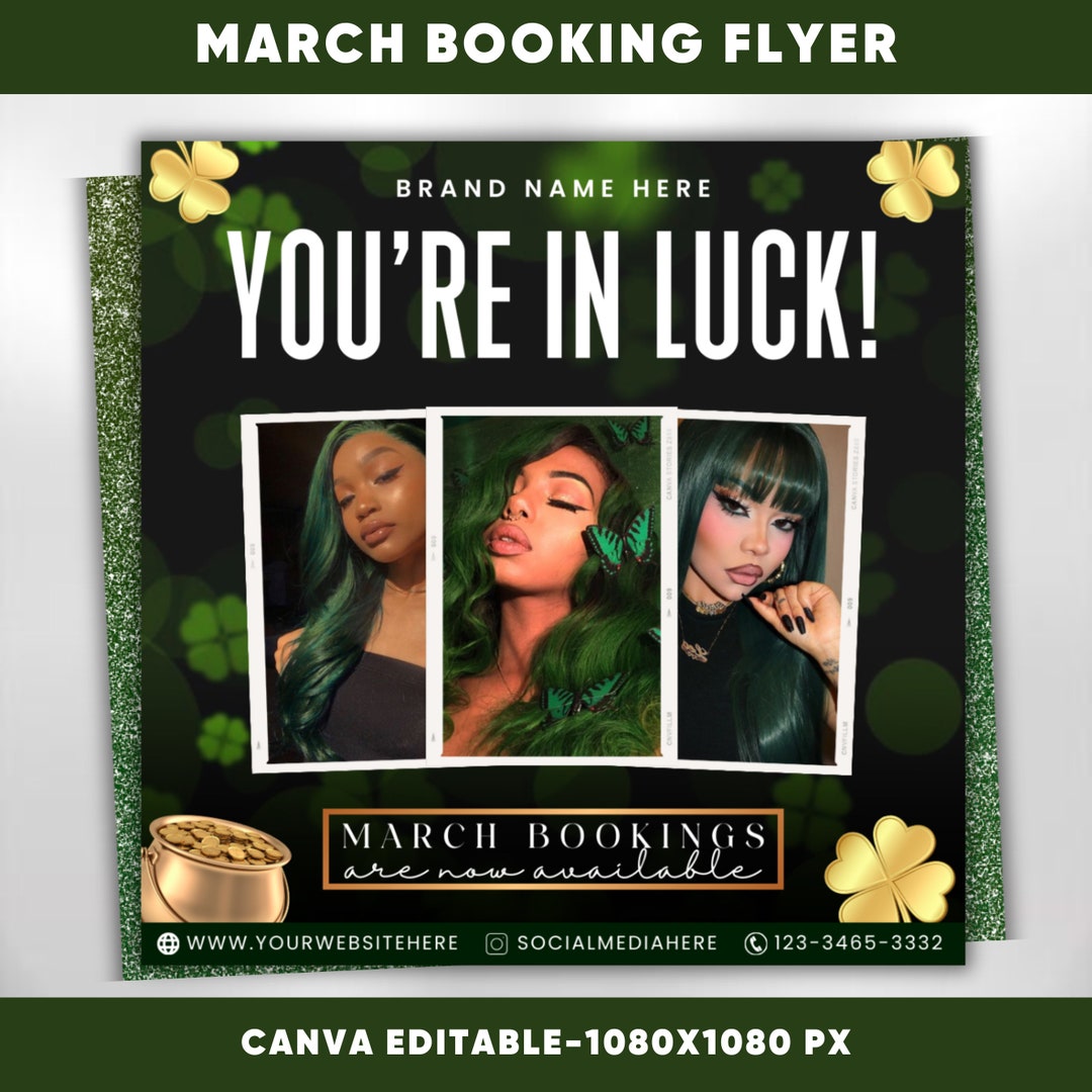 March Booking Flyer, March Flyer, March Books, St.patricks Day Flyer ...