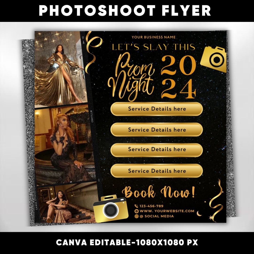 Prom Photographer Flyer, Editable Photoshoot Graduation Season Flyer ...