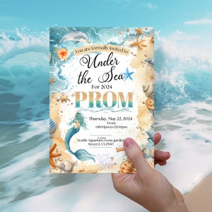 Prom Send off Invitation, Prom Under the Sea Flyer, Prom Flyer, Prom ...