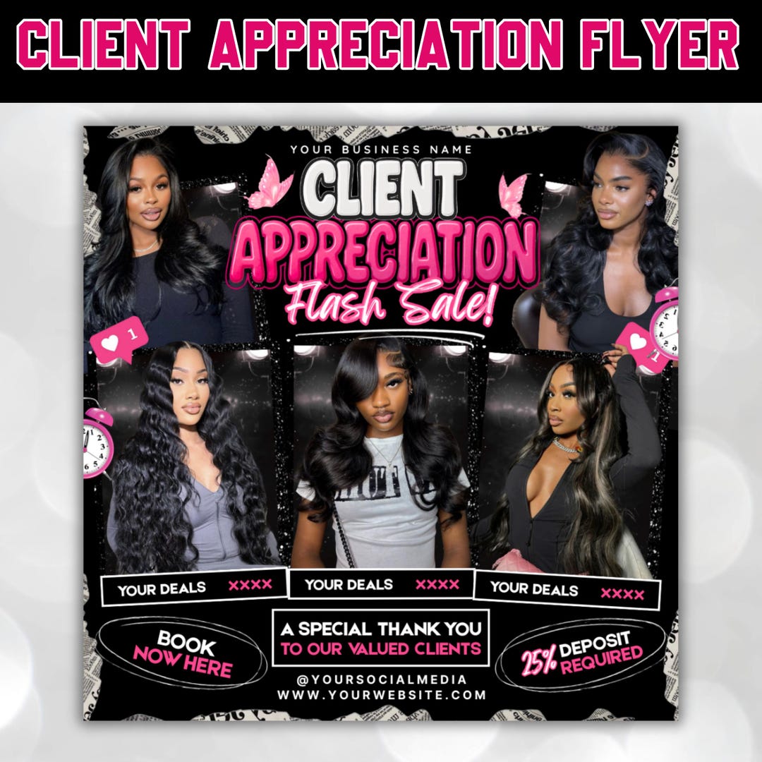 Client Appreciation Flyer, Client Appreciation Sale Flyer, Book Now ...
