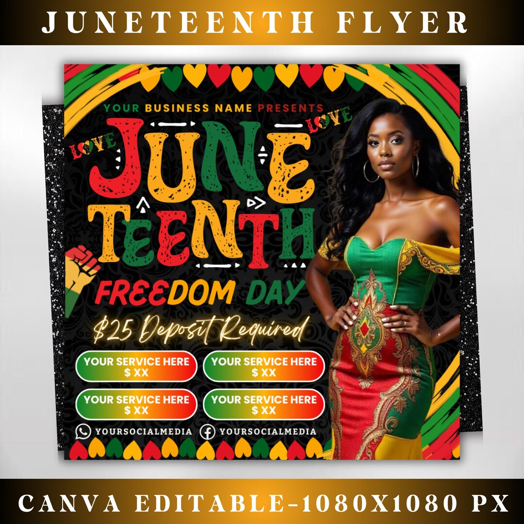 Juneteenth Flyer, Juneteenth Sale Flyer, Editable Flyer Template ...