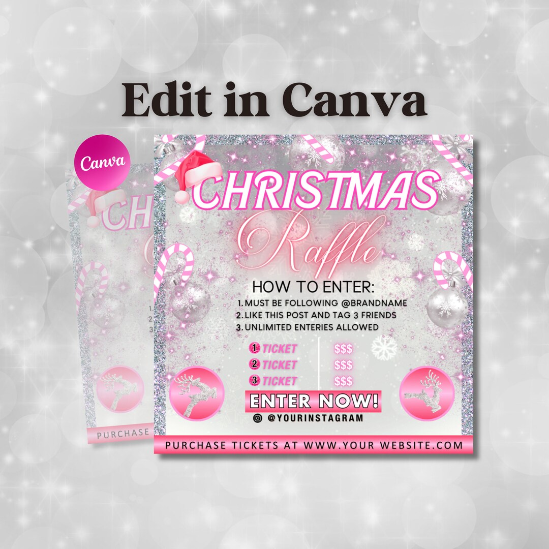 Christmas Raffle Flyer, Christmas Flyer, DIY Flyer Design Template ...