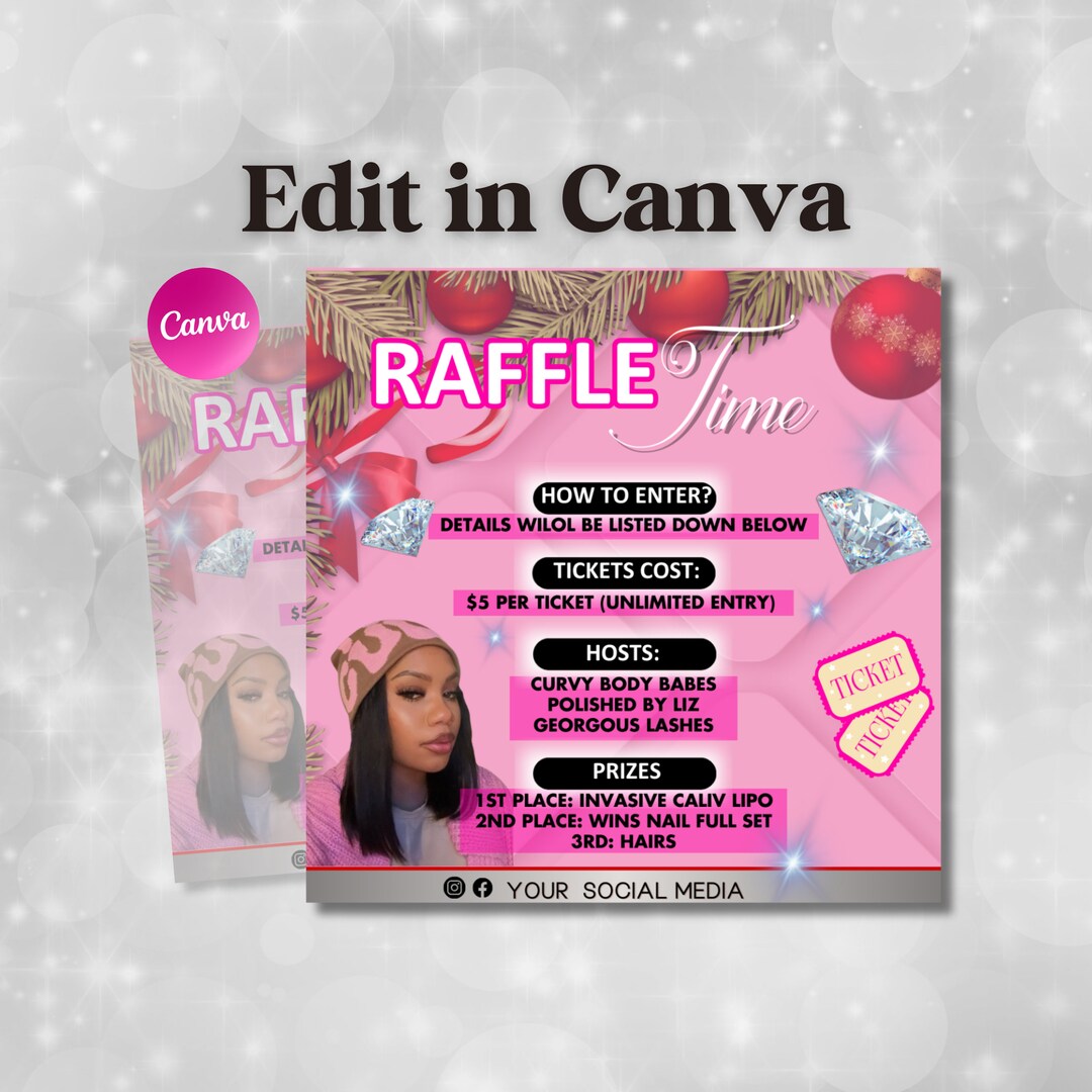 Christmas Raffle Flyer, Christmas Flyer, DIY Flyer Design Template ...