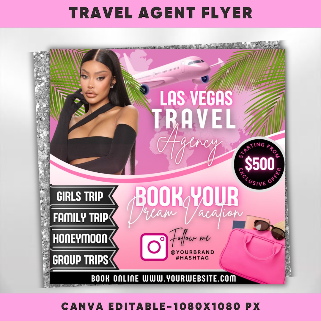 Travel Agent Flyer, DIY E-flyer Template, Travel Flyer, Vacation Flyer ...
