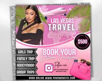 Travel Agent Flyer, DIY E-flyer Template, Travel Flyer, Vacation Flyer, Travel Agency, Social ...