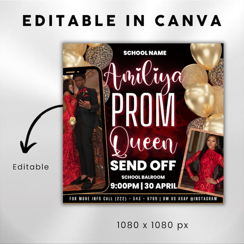 Prom Invitation Flyer, Prom Event Flyer, Prom Invitation, Prom Event ...