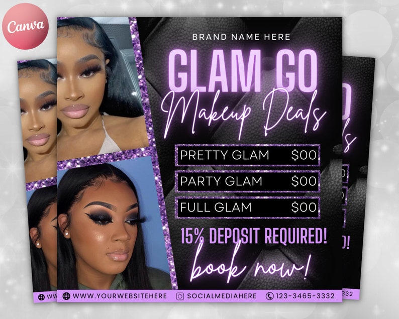 Editable Glam Go Makeup Special Deals Template Custom Makeup - Etsy