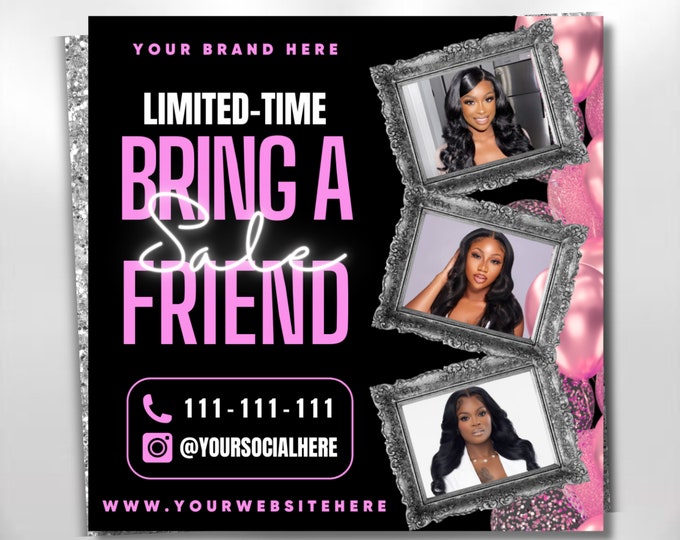 Bring A Friend Sale Flyer, Best Friend Deal Flyer, Invite A Friend ...