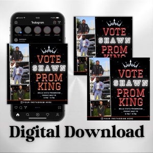 Vote for Prom King Flyer, Prom Send off Flyer, Prom Invitation Flyer ...