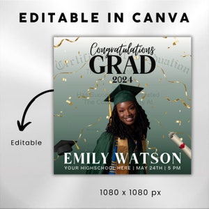 Graduation Flyer, 2024 Graduation Invites, Graduation Flyer Template ...