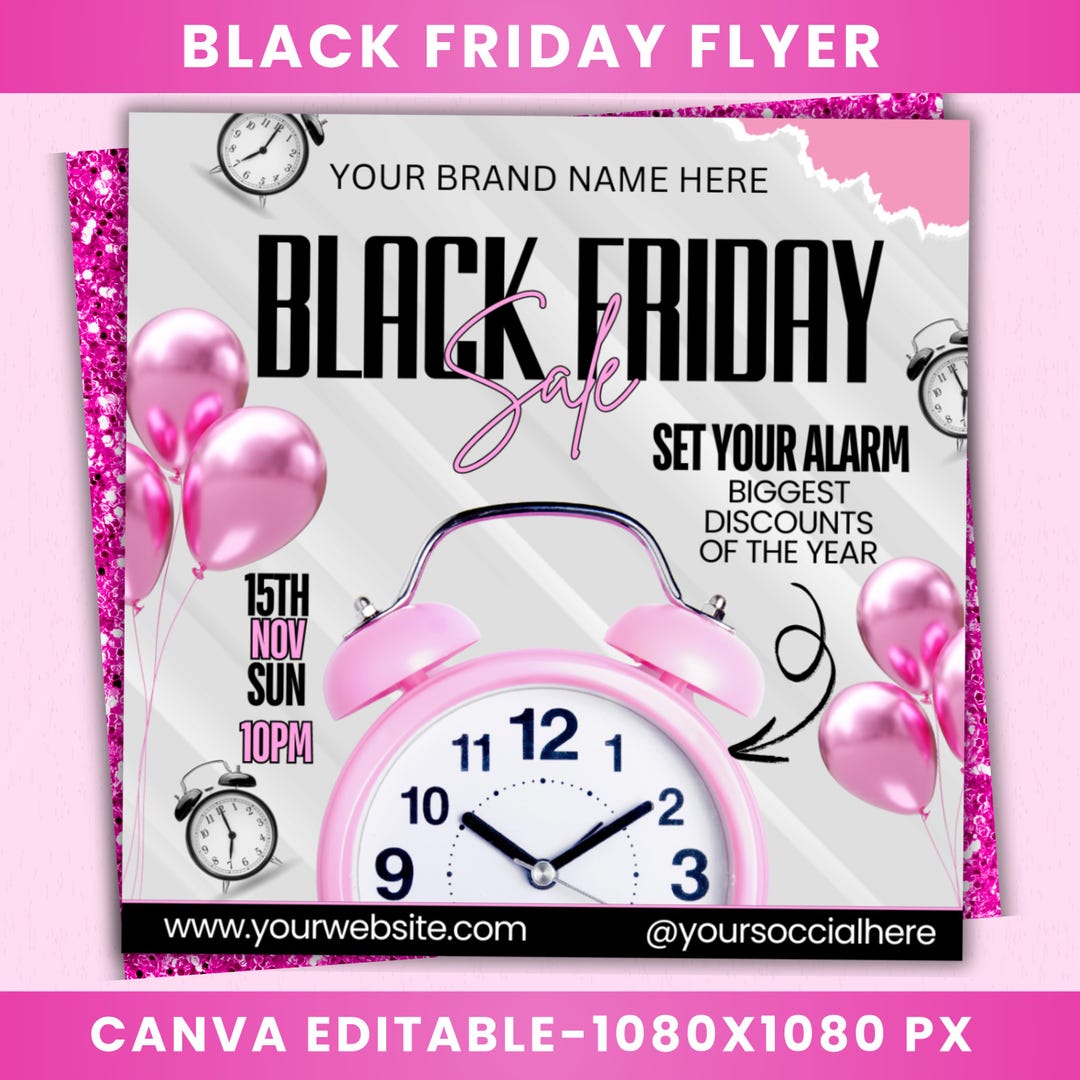 Black Friday Flyer, Black Friday Sale Flyer, Friday Bookings Hair ...