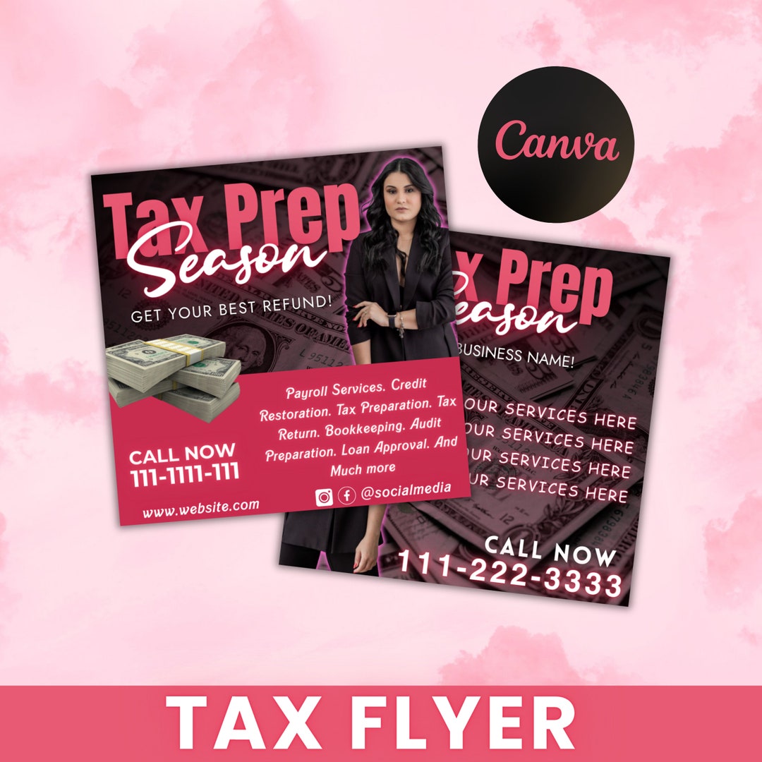 Tax Flyer, Editable Tax Prep Flyer, Tax Preparer Flyer 2023, Tax Flyer ...