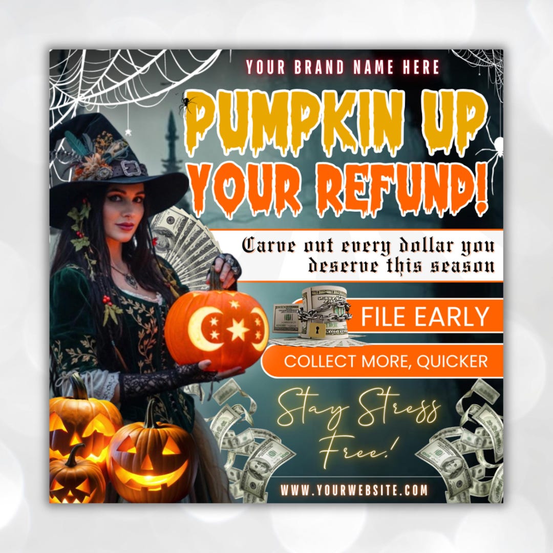 Halloween Special Tax Professional Flyer, Editable Spooky Tax Season ...