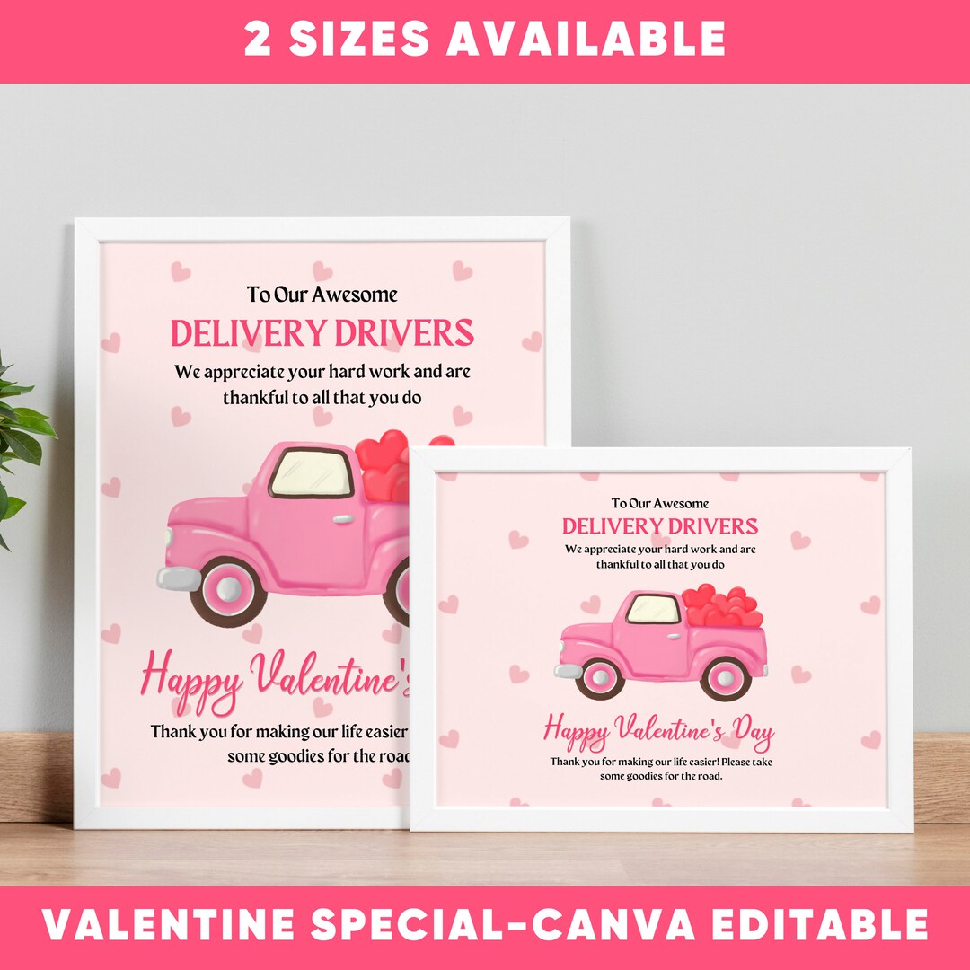 Bus Delivery Driver Gift Thank You Snack & Drink Sign Mail Deliveries ...
