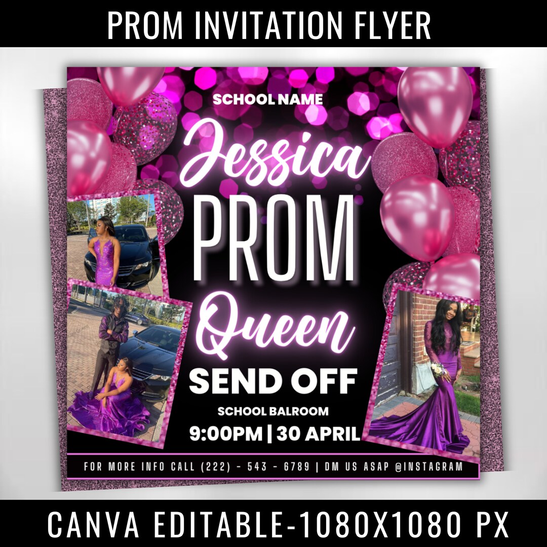 Prom Invitation Flyer, Prom Event Flyer, Prom Invitation, Prom Event ...