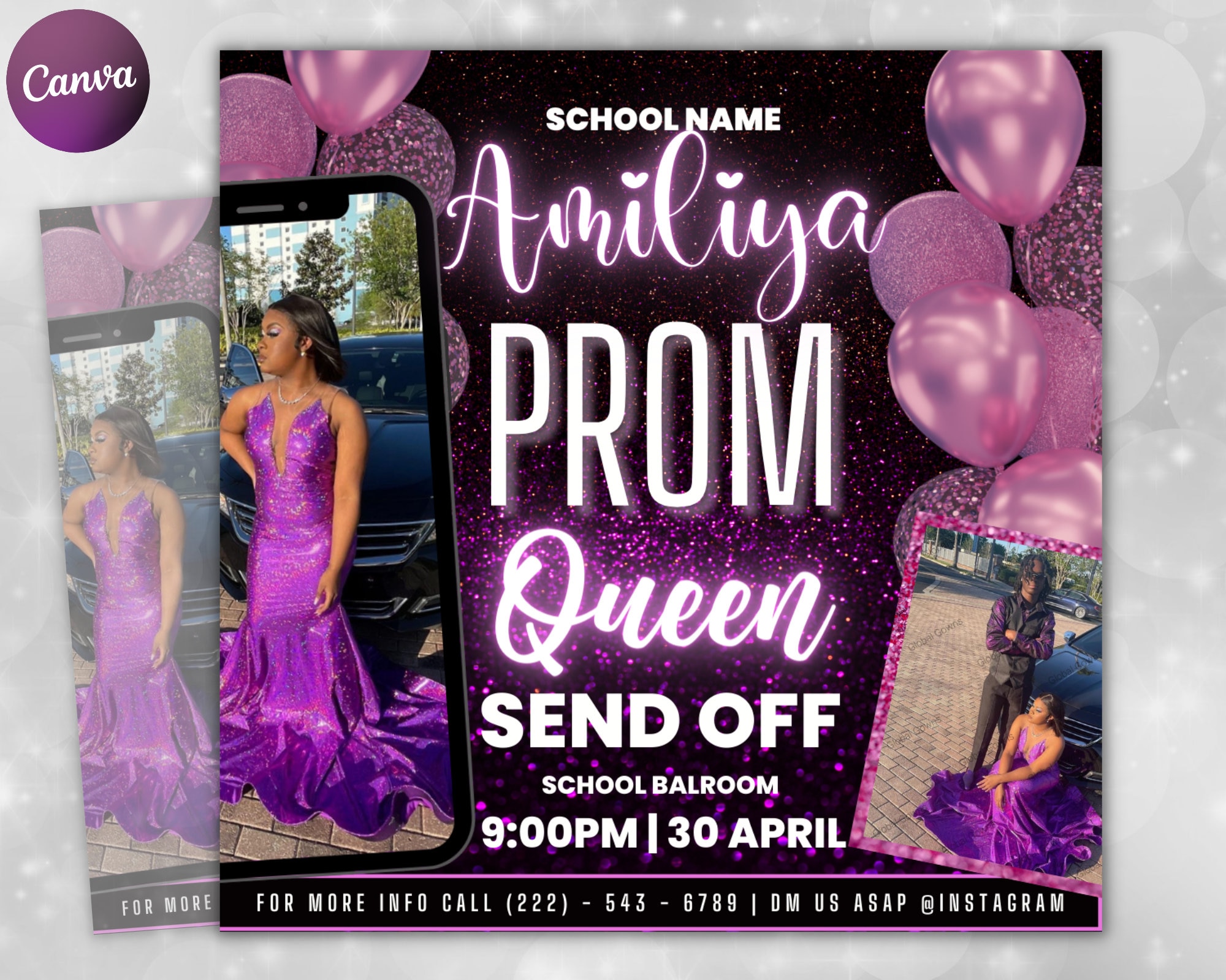 Prom Invitation Flyer, Prom Event Flyer, Prom Invitation, Prom Event ...