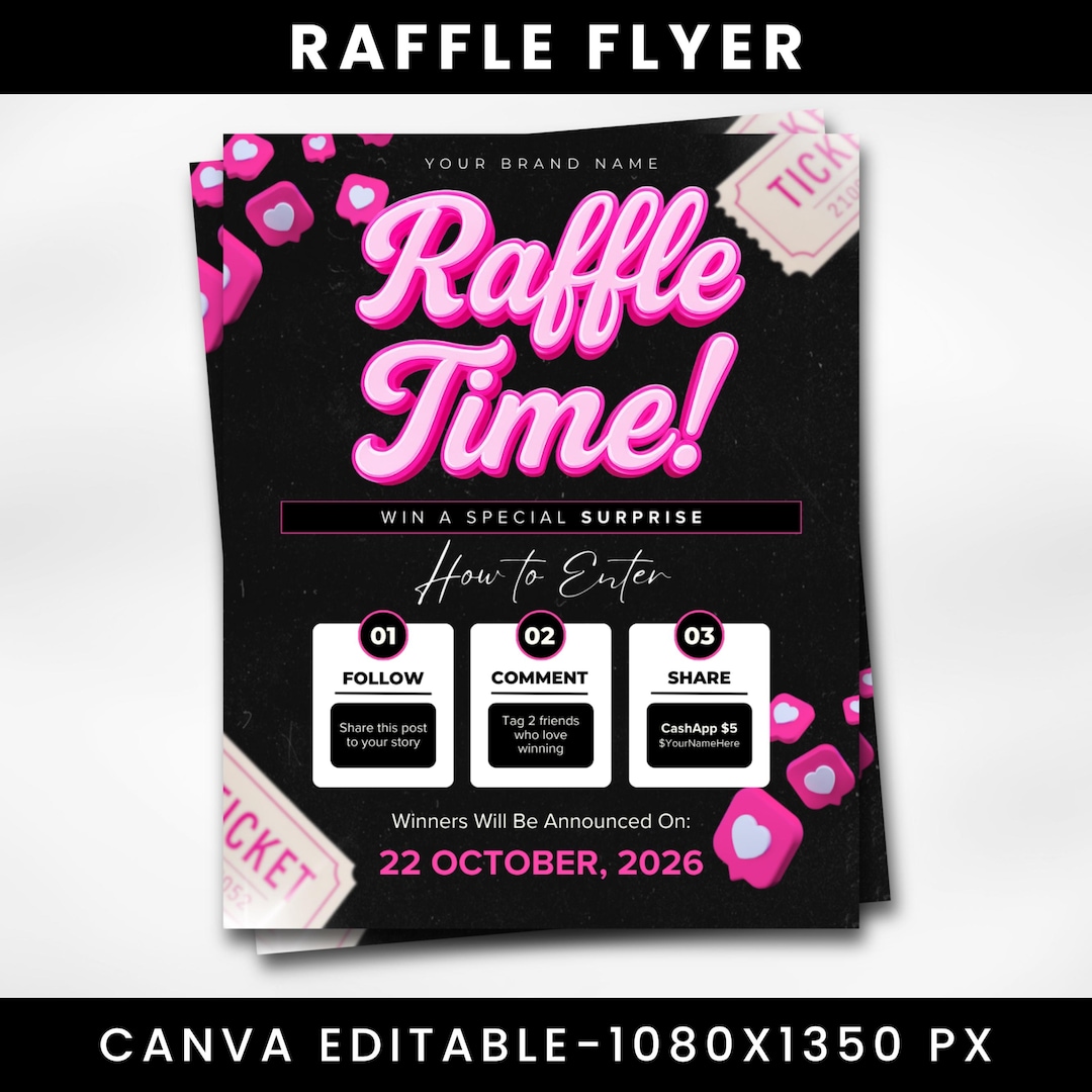 Editable Raffle Flyer Template for Giveaways & Contests | DIY Beauty ...