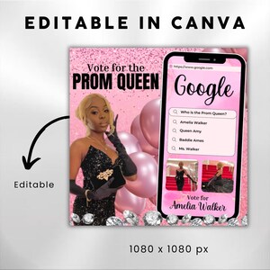 Vote for Prom Queen Flyer, Prom Send off Flyer, Prom Invitation Flyer ...