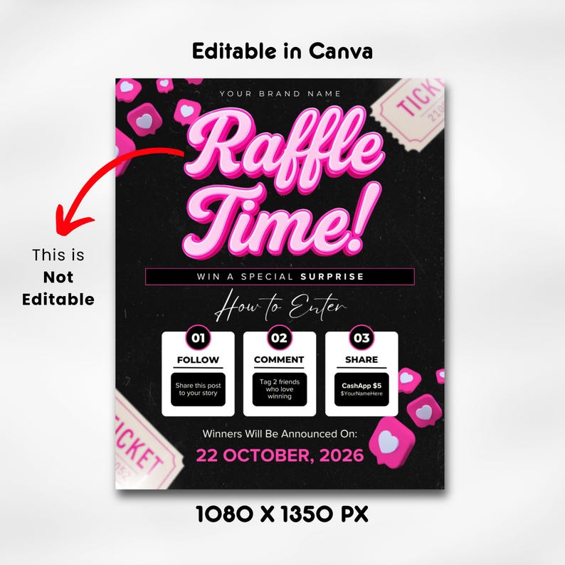 Editable Raffle Flyer Template for Giveaways & Contests | DIY Beauty ...