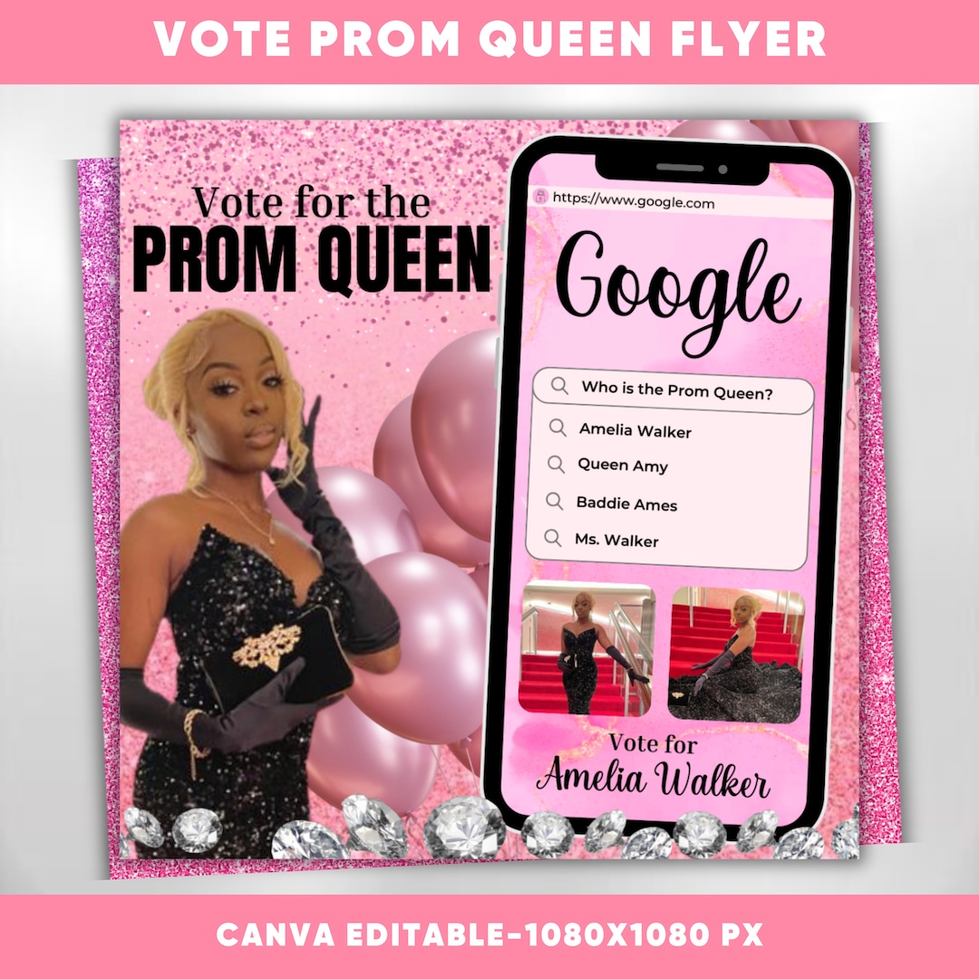 Vote for Prom Queen Flyer, Prom Send off Flyer, Prom Invitation Flyer ...