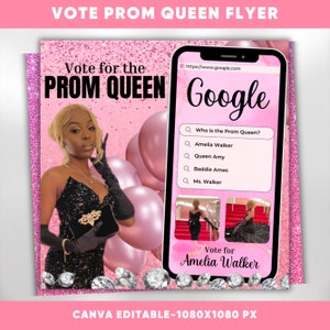 Vote for Prom Queen Flyer, Prom Send off Flyer, Prom Invitation Flyer ...