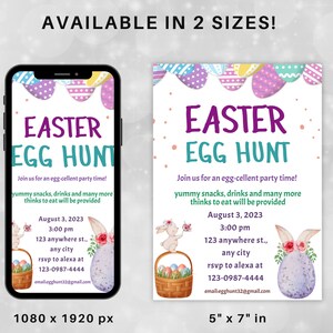 Easter Egg Hunt Flyer, Printable Invite Spring Egg Hunt, Easter ...