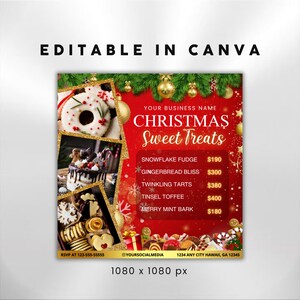 Christmas Sweet Treats Flyer, Diy Flyer Template Design, December Bake ...