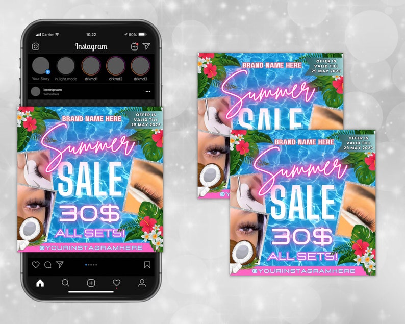 Summer Flyer Summer Lash Flyer Template Hello Summer Flyer - Etsy