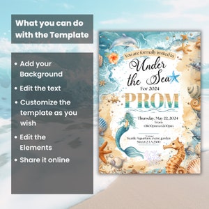 Prom Send off Invitation, Prom Under the Sea Flyer, Prom Flyer, Prom ...