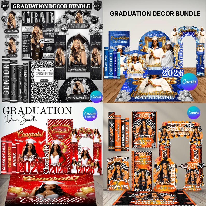 4300+ Graduation Mega Bundle Canva Templates,class of 2026 Grad Party ...