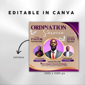 Ordination Service Flyer, Church Flyer, Ordination Church Flyer ...