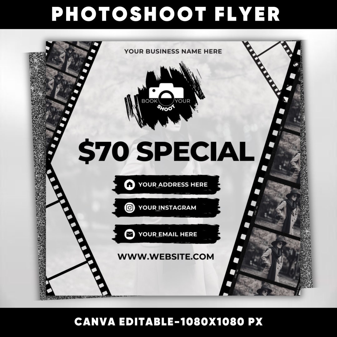 Photographer Flyer, Editable Photoshoot Graduation Season Flyer ...