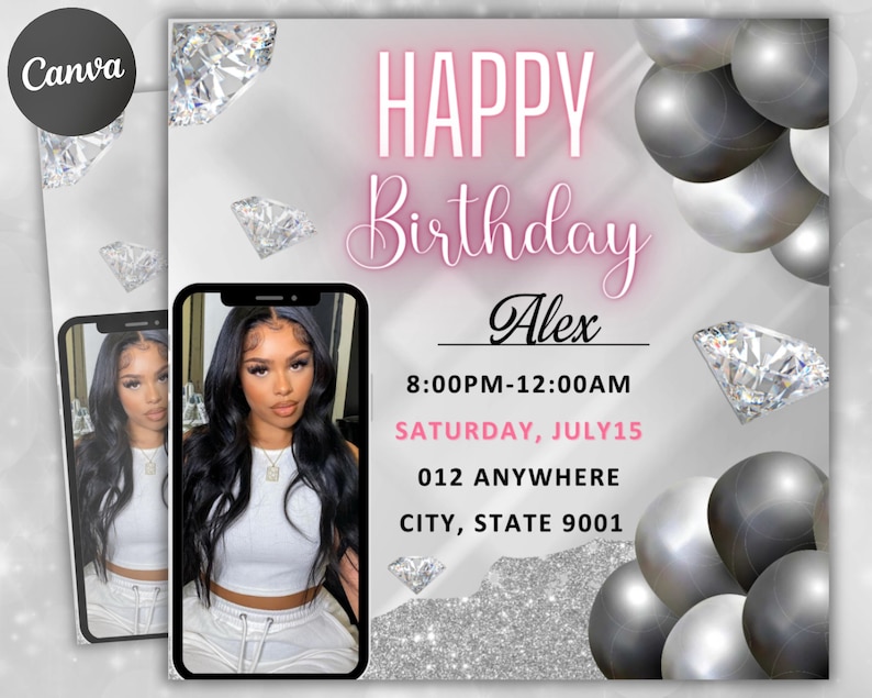 Happy Birthday Flyer Editable Birthday Flyer Birthday Girl - Etsy