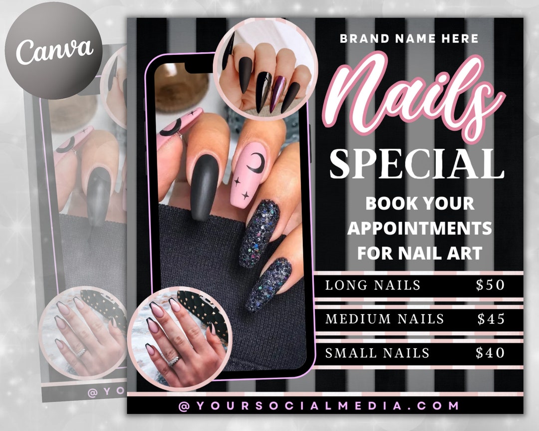 Nail Flyer, Nail Special Flyer, Nail Salon Bookings Flyer, Nail Tech ...