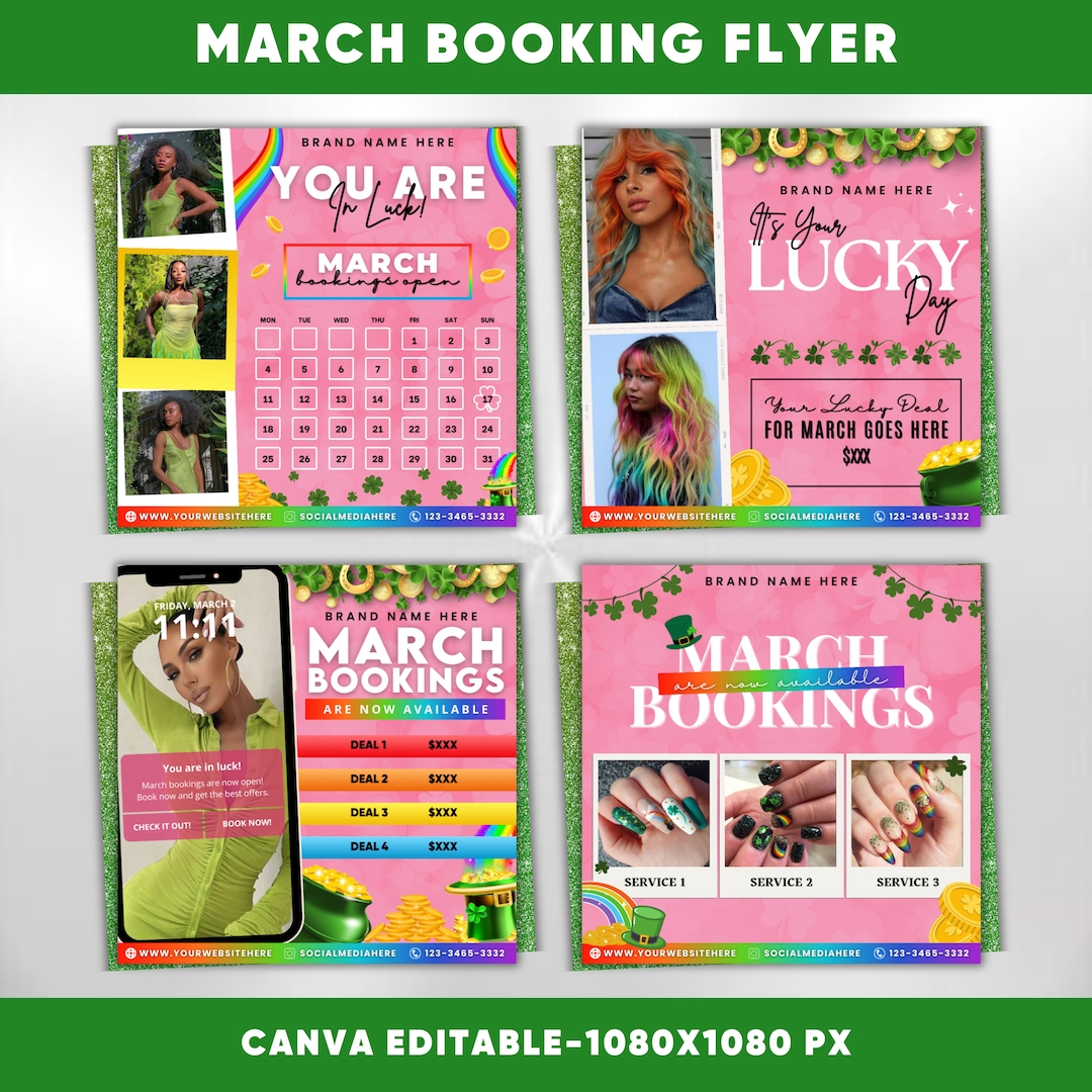 March Booking Flyer, March Flyer, March Books, St.patricks Day Flyer ...