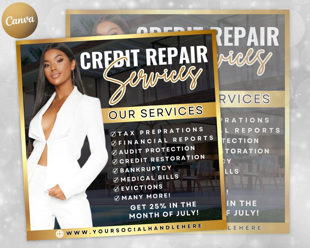 Credit Repair Flyer, DIY Flyer Template Design, Editable Flyer ...