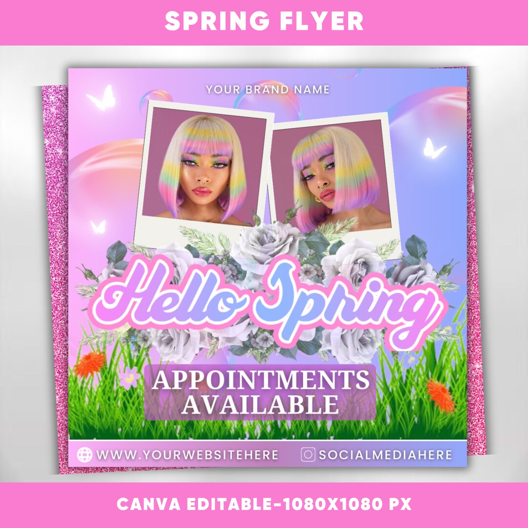Hello Spring Flyer, Spring Break Flyer, Editable Spring Flyer ...