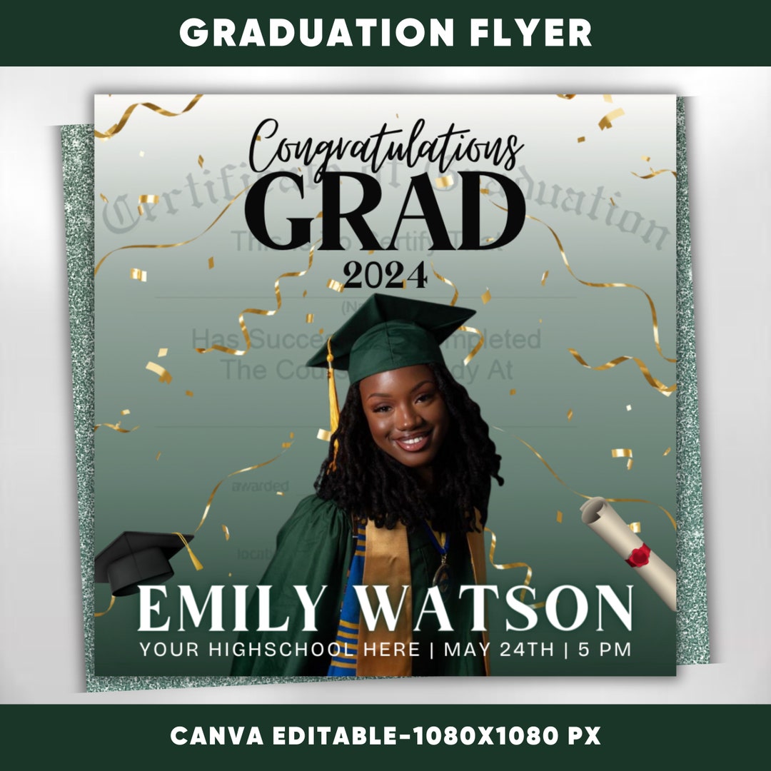 Graduation Flyer, 2024 Graduation Invites, Graduation Flyer Template ...