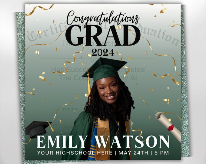 Graduation Flyer, 2024 Graduation Invites, Graduation Flyer Template ...