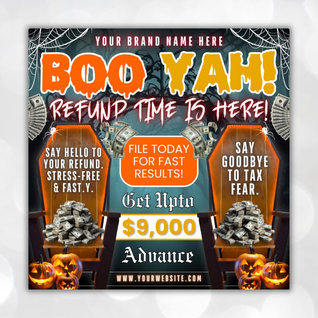 Halloween Tax Professional Flyer Template, Tax Prep Marketing,october ...