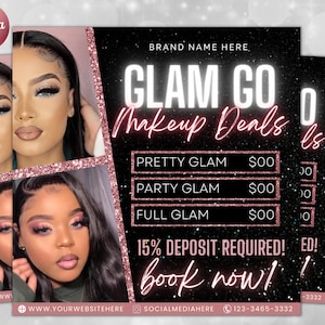 Printable Glam Go Makeup Special Deals Flyer, Custom Makeup Pricing ...