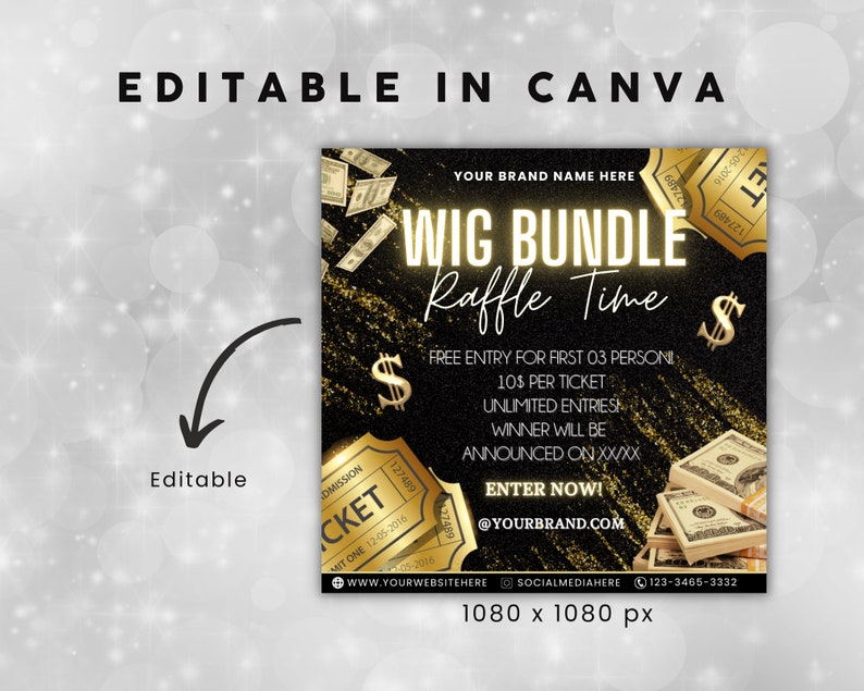 Raffle Flyer Template DIY Business Branding Giveaway Ticket - Etsy