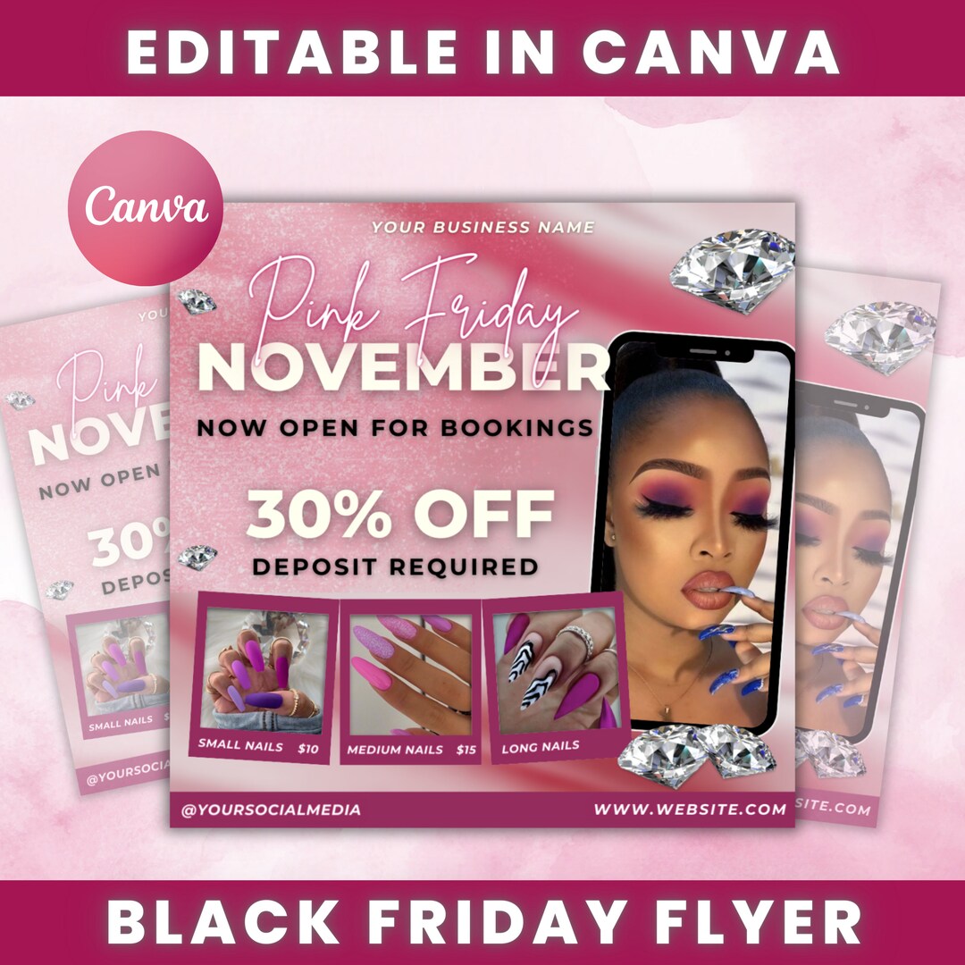 Pink Friday Flyer Black Friday Flyer November Booking Flyer Pink Friday ...
