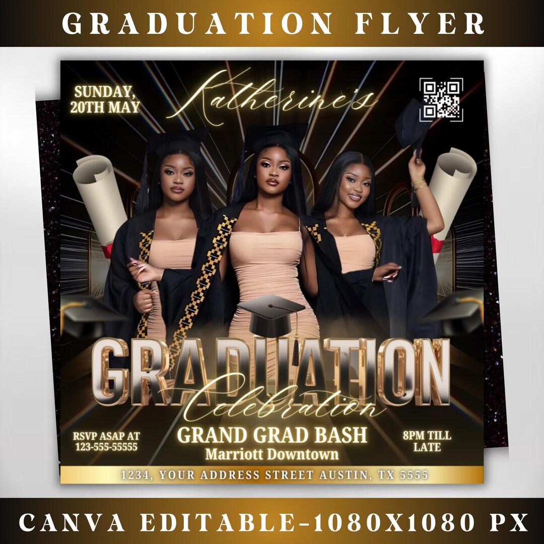 Graduate Flyer, Graduation Party Flyer, Graduation Invitation, College ...