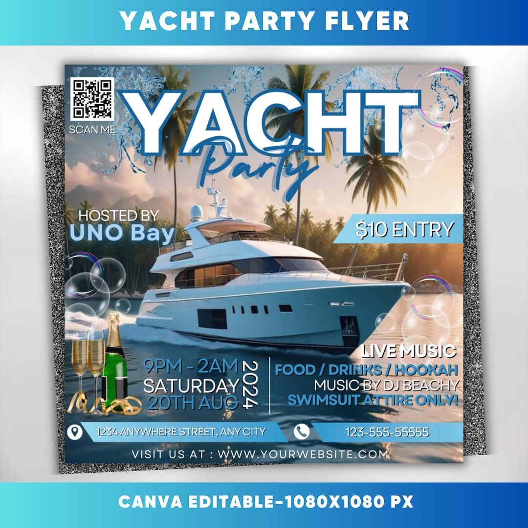 Yacht Party Flyer, Summer Party Flyer, Summer Beach Party Flyer, Dj ...